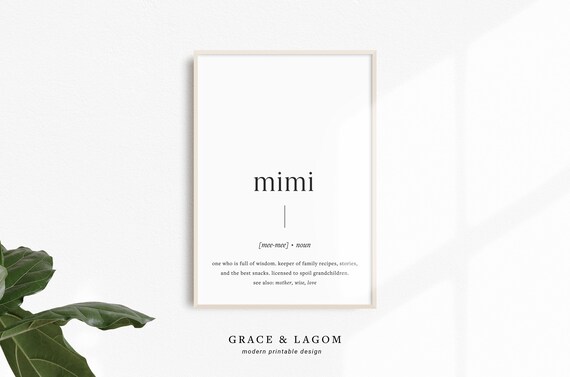 Mimi Definition Printable Wall Art Mothers Day Gift - Etsy