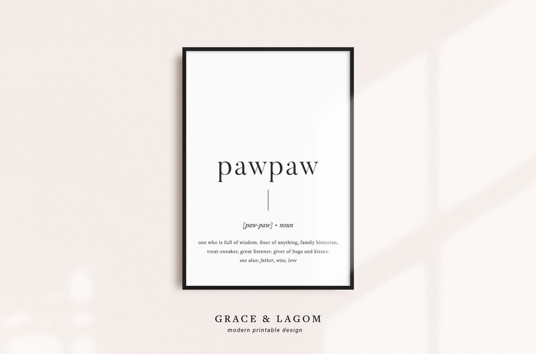 Pawpaw Definition | Printable Wall Art | Fathers Day Gift for Grandpa ...