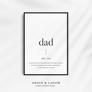 Dad Definition | Printable Wall Art | First Fathers Day Gift | Dad ...