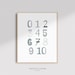 Numbers Poster Educational Print Download Cool Tones Blue Printable ...