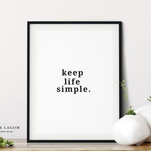Keep Life Simple | Printable Wall Art - Etsy