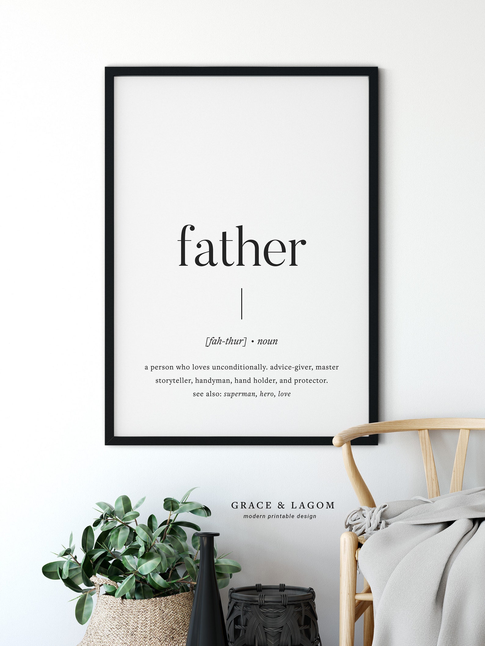 Father Definition | Printable Wall Art | First Fathers Day Gift - Etsy