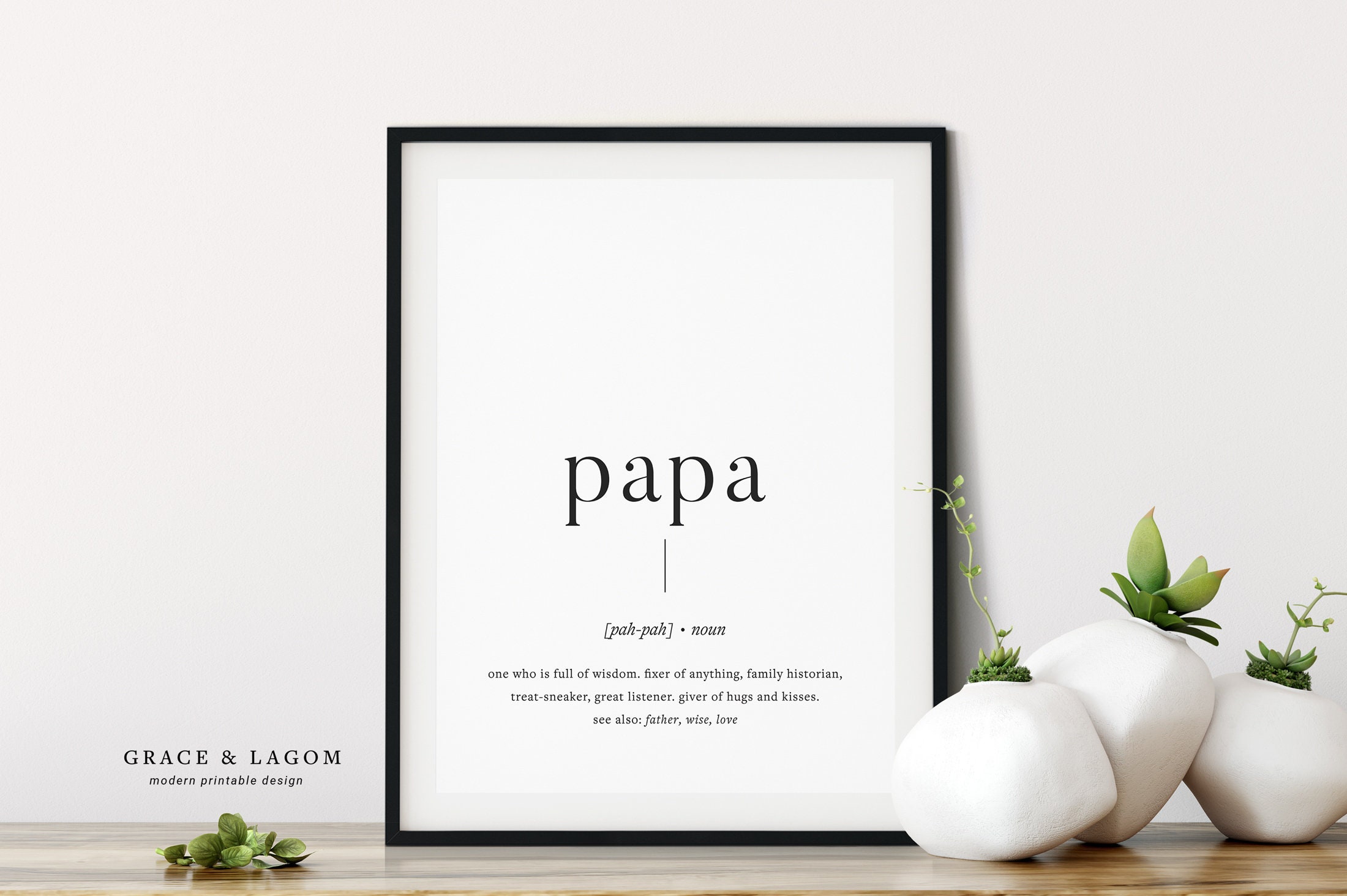 Papa Definition | Printable Wall Art | Fathers Day Gift for Grandpa ...