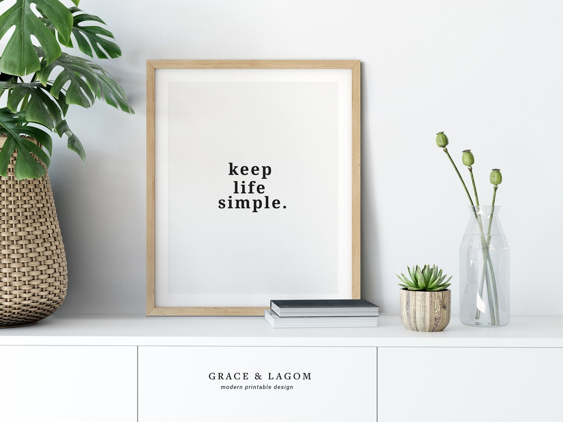 Keep Life Simple Printable Wall Art - Etsy