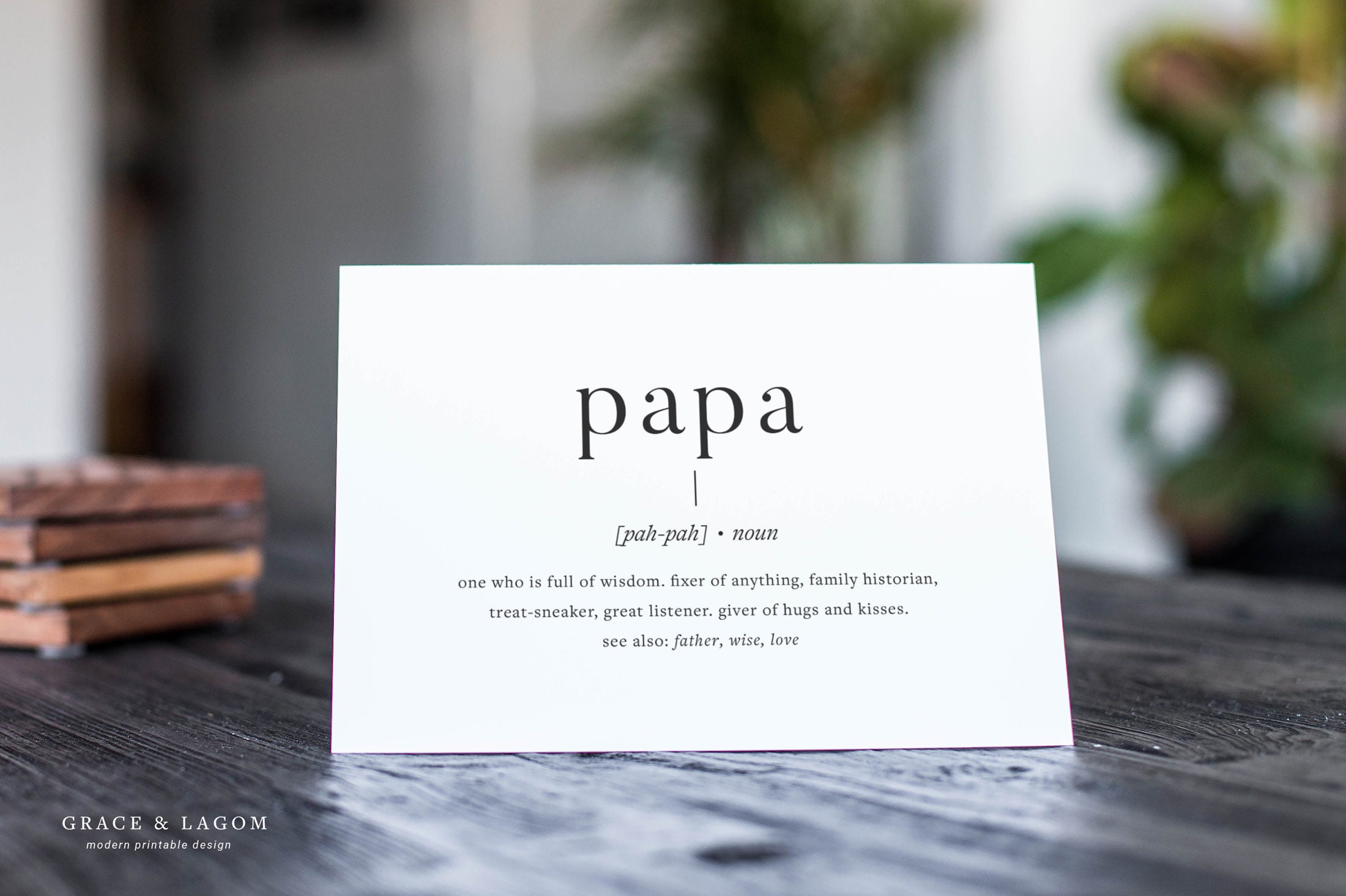 Definición de papá / Tarjeta imprimible del Día del Padre / - Etsy España
