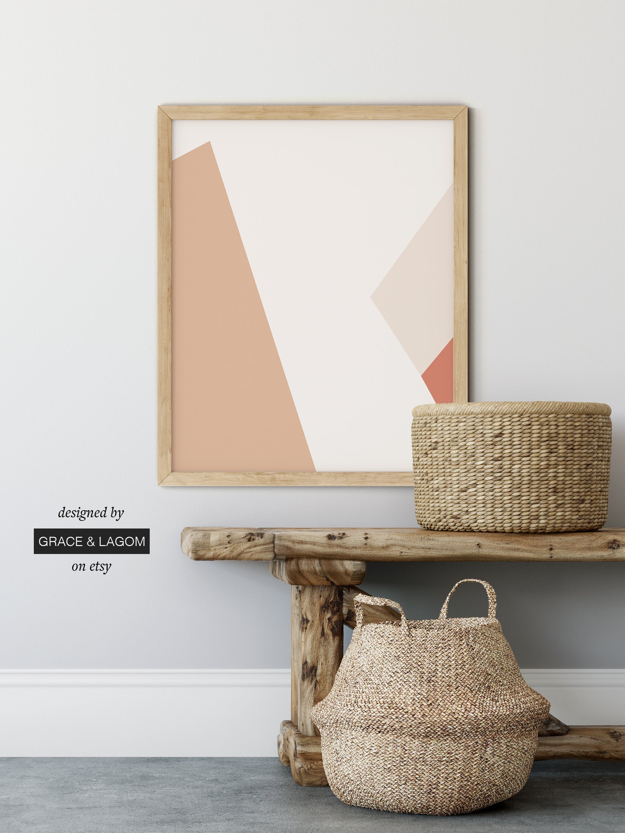 Neutral Abstract Art Color Block 1 Scandi Wall Art - Etsy Sweden