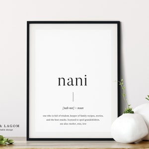 Nani Definition Print | Printable Wall Art - Etsy