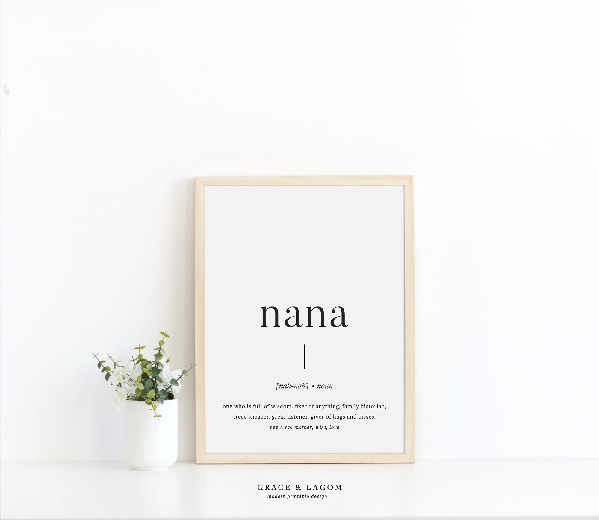 Nana Definition Print | Printable Wall Art - Etsy