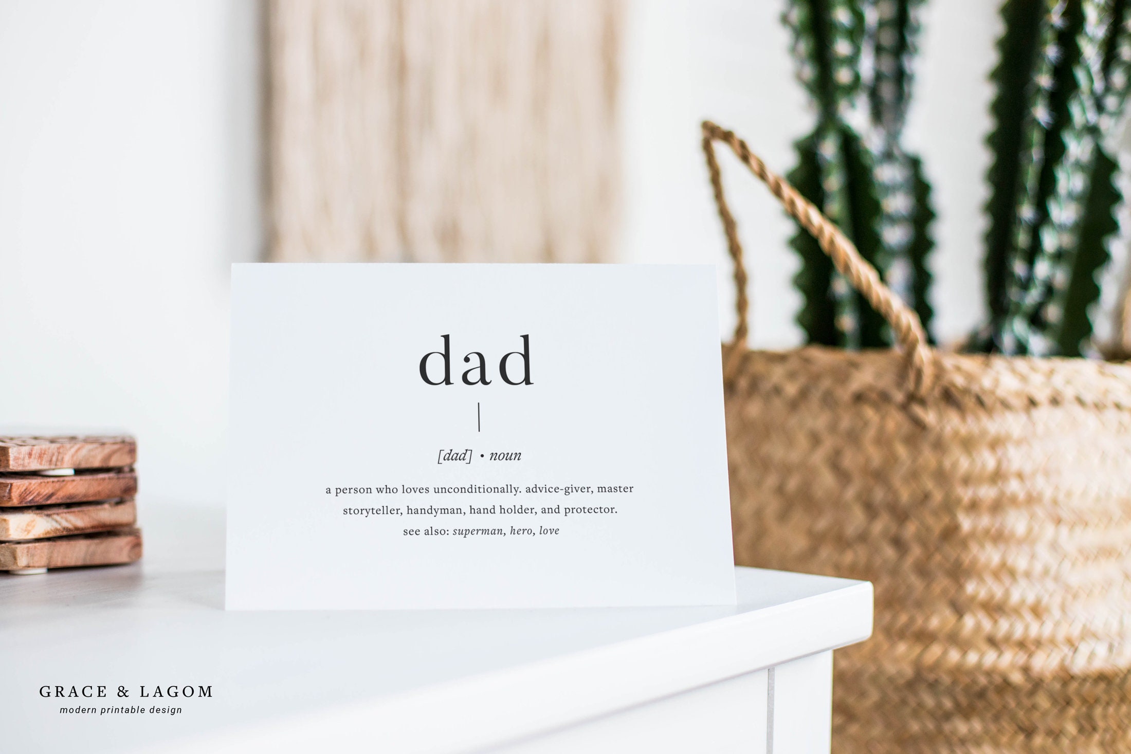 Dad Definition | Fathers Day Card Printable | Birthday Card for Dad - Etsy