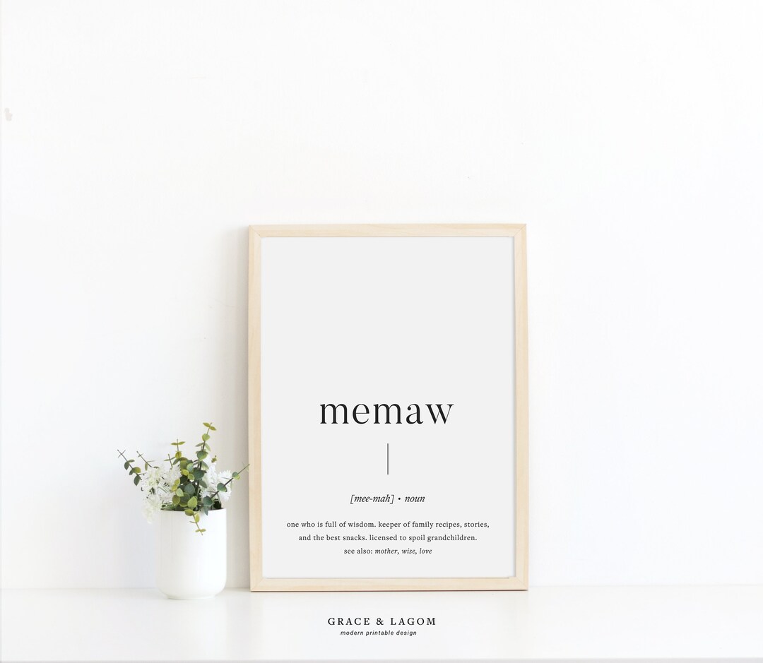 Memaw Definition Print | Printable Wall Art - Etsy