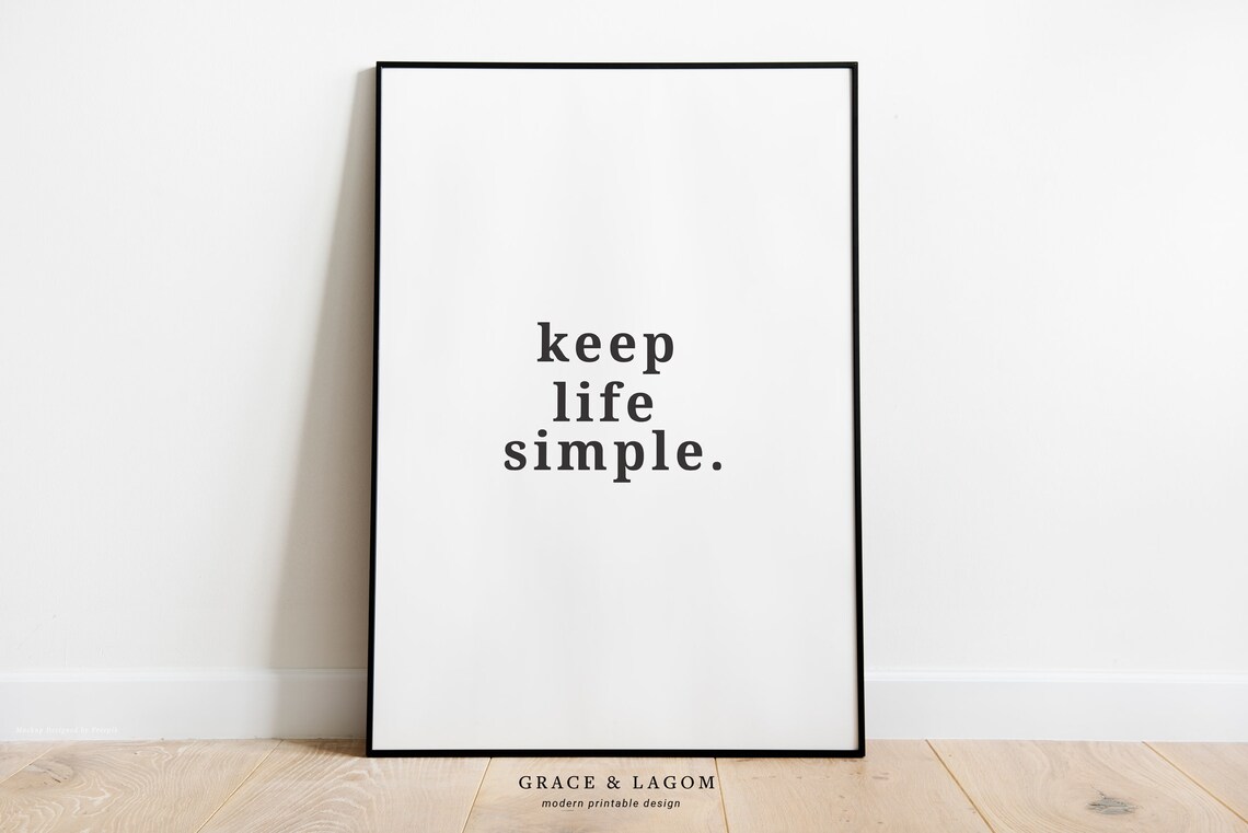Keep Life Simple Printable Wall Art | Etsy