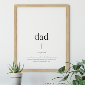 Dad Definition | Printable Wall Art | First Fathers Day Gift | Dad ...