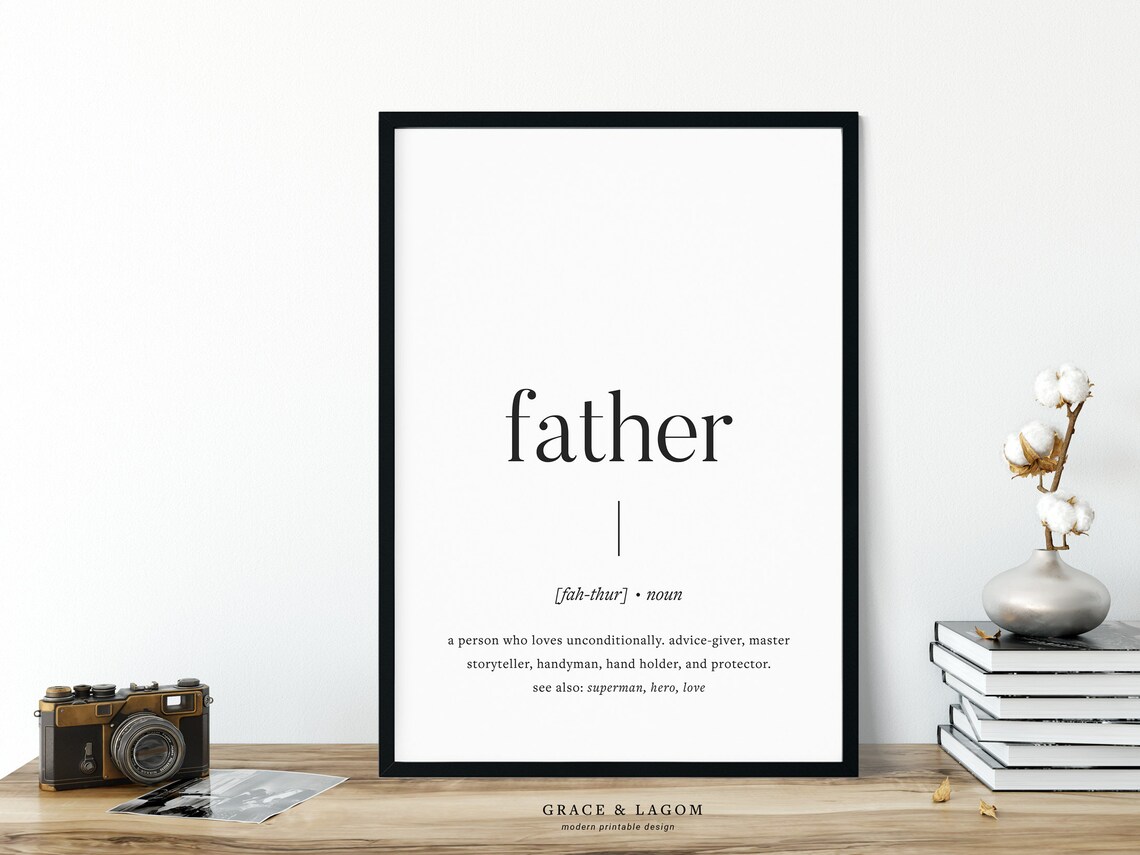 Father Definition Printable Wall Art First Fathers Day - Etsy