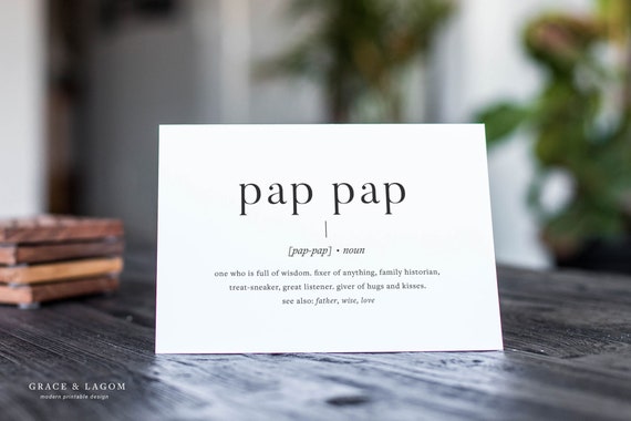Pap Pap Definition Fathers Day Printable Card Printable - Etsy