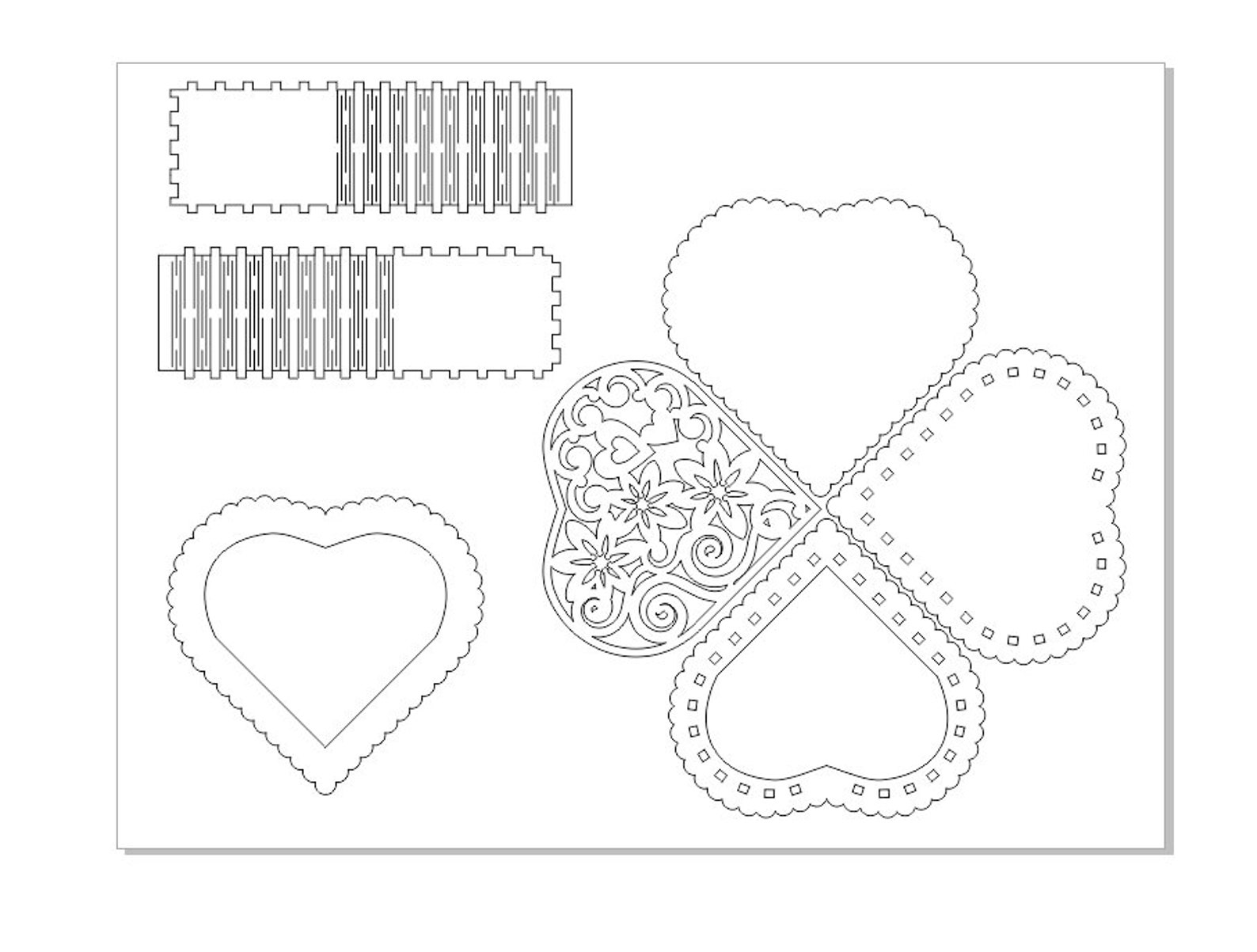 Caja de corazón para 3mm Laser Cut Files SVG DXF CDR Glowforge | Etsy