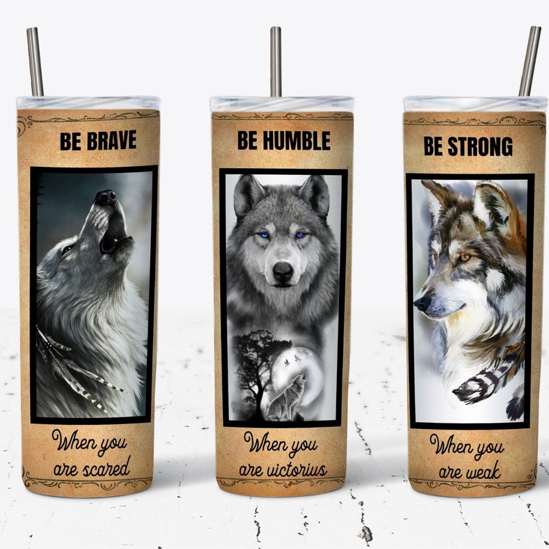 Wolf Tumbler With Sayings - Etsy