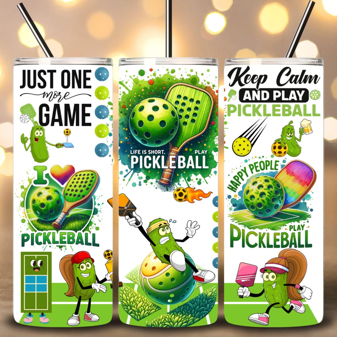 Funny Pickleball Tumbler Wrap, 20oz Skinny Tumbler Sublimation Design ...