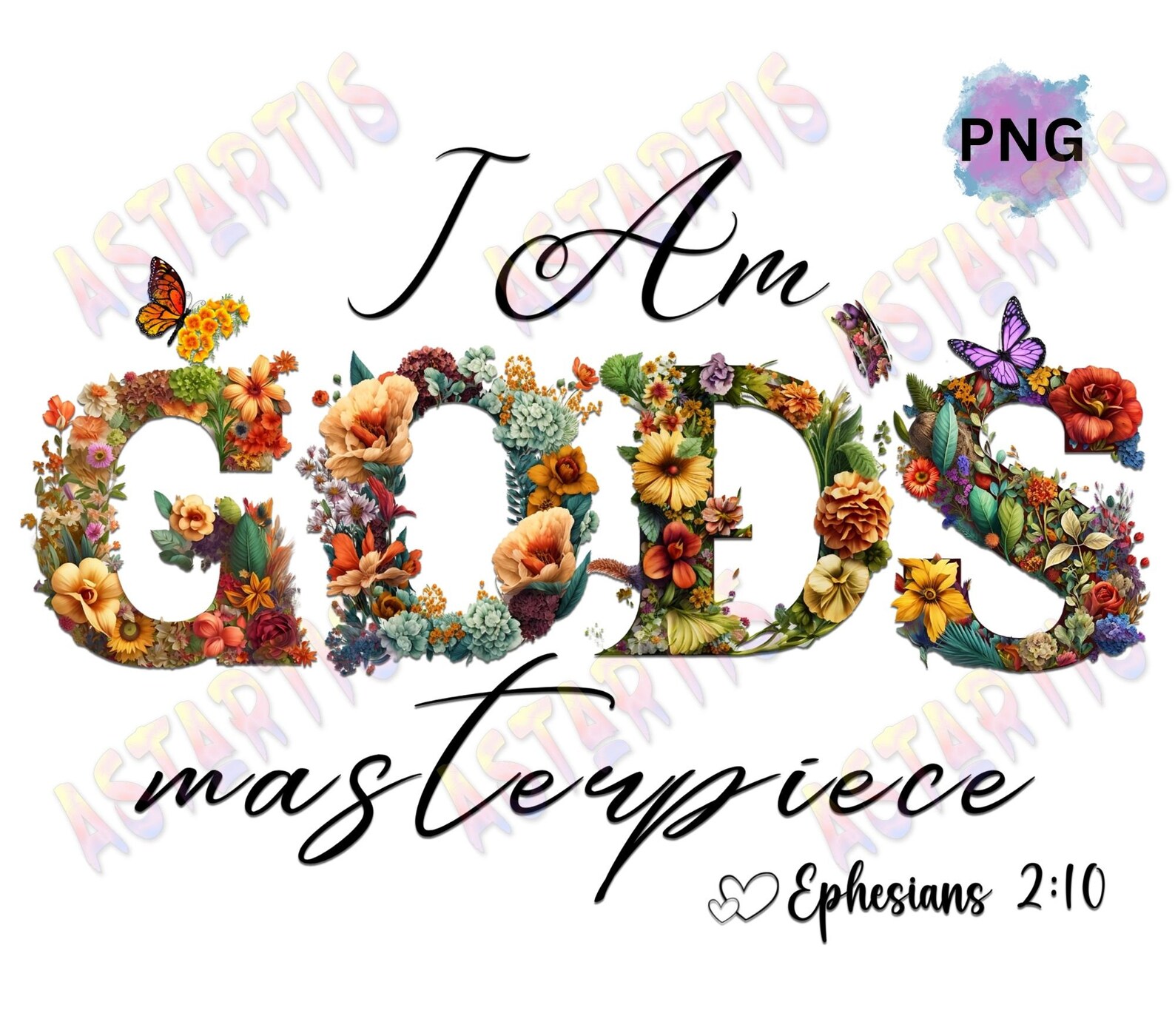 I Am God's Masterpiece PNG Files for Sublimation, God Christian PNG ...