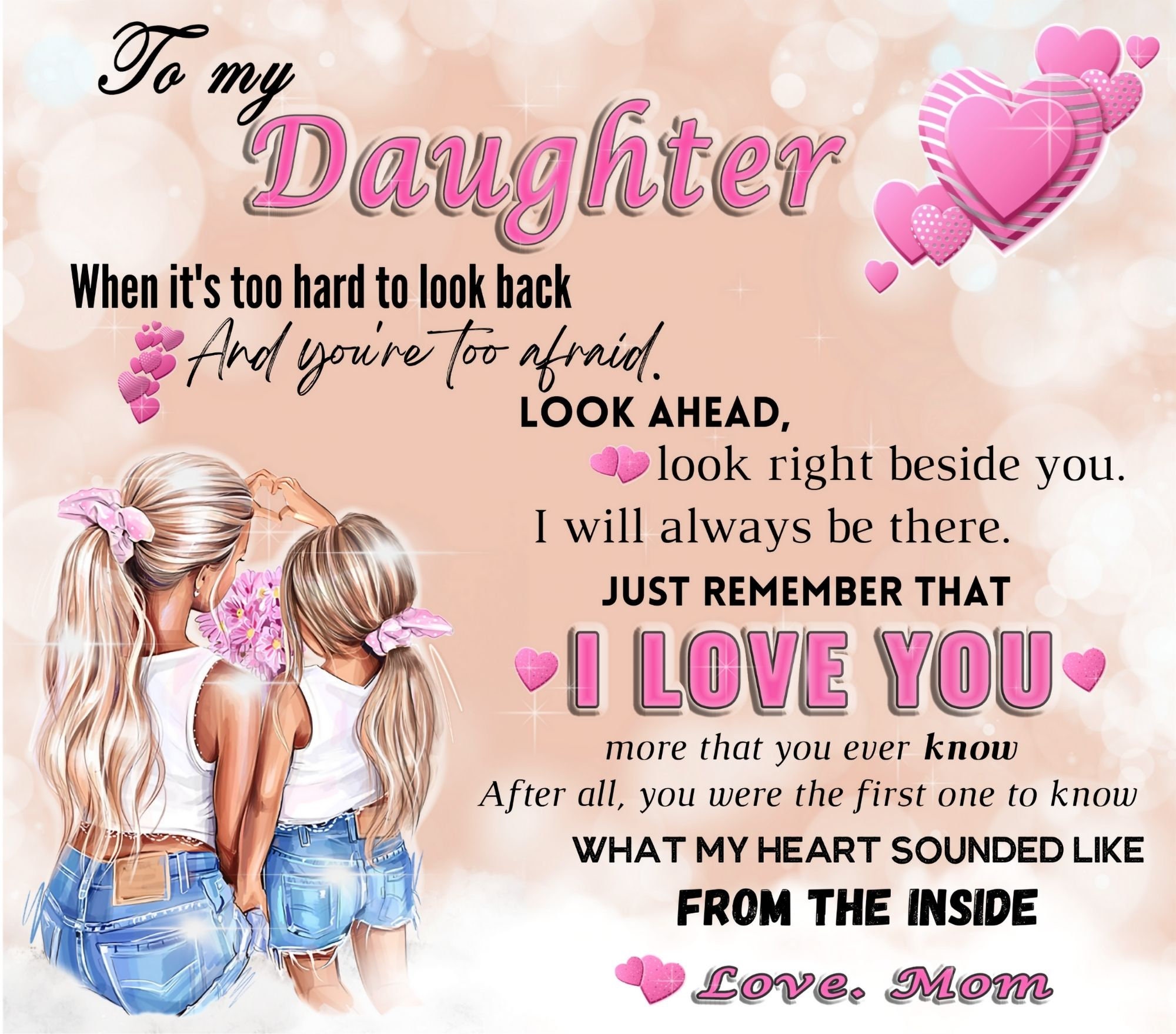 To My Daughter From Mom Sublimation Design For 20 Oz Skinny Etsy