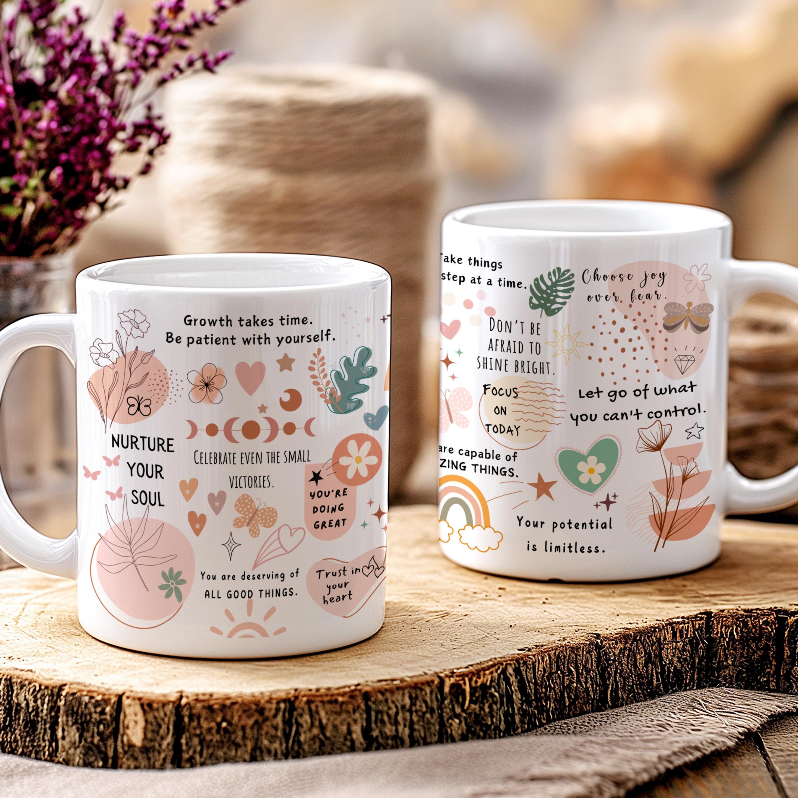 Daily Reminders Mug Wrap, 11oz & 15oz Mug Template, Motivational Mug ...