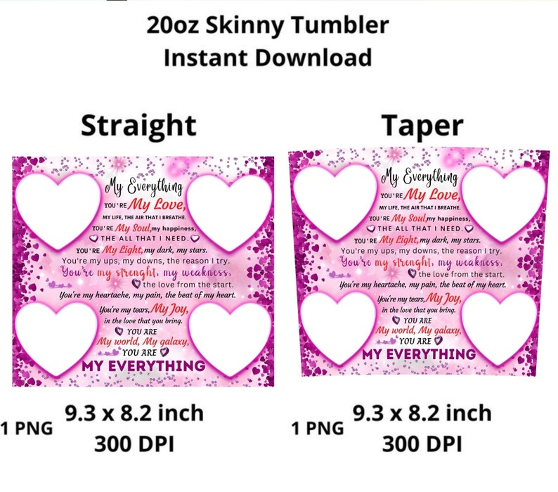 My Everything, My Love Couples Photo Tumbler Template Add Your Photos 4 ...