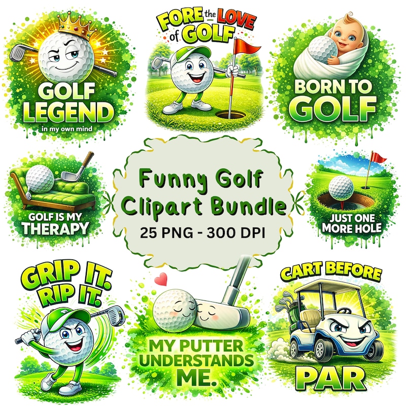 Funny Golf Art With Birds - Etsy