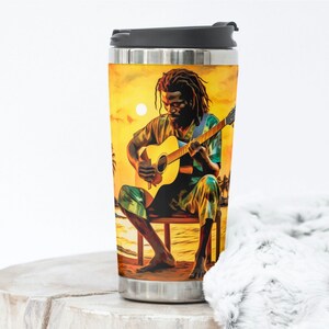 Rasta Reggae on the Beach Tumbler Design, Reggae Music Tumbler Wrap ...