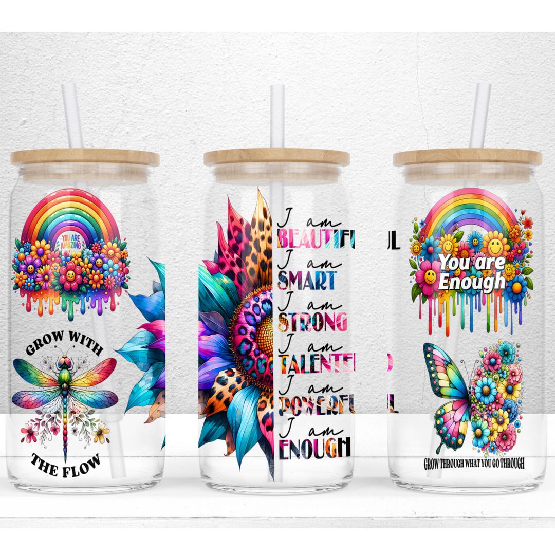 Positive Affirmations Libbey Cup, 16oz Libbey Glass Can Sublimation ...