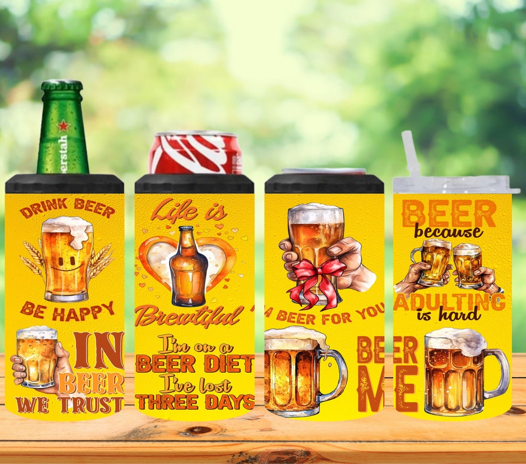 Funny Beer 4 in 1 Can Cooler PNG, Dad Beer 4 in 1 Can Cooler Designs ...