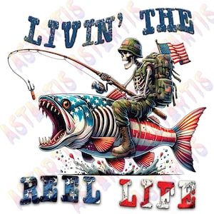 Livin the Reel Life Png, Funny Fishing Life Shirt, Fishing Lover Gift ...