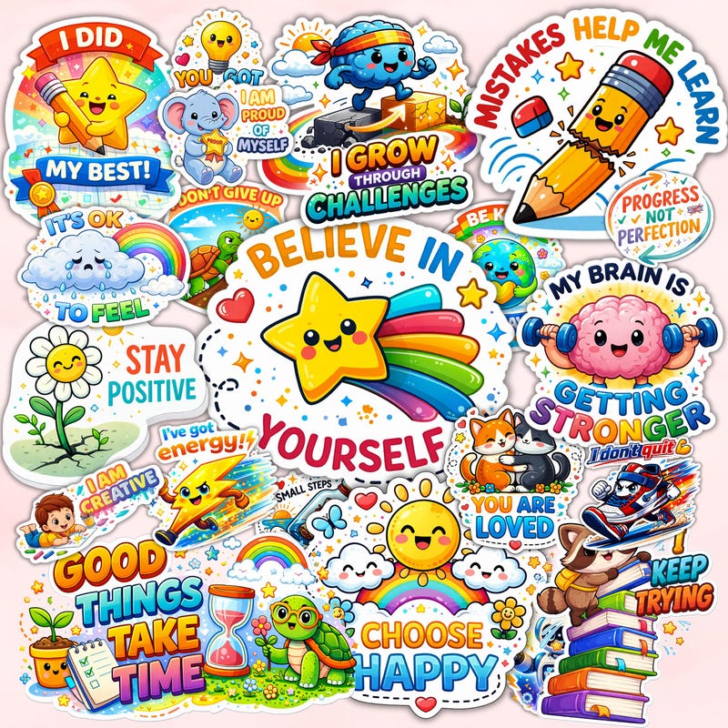 Kids Positive Stickers - Etsy