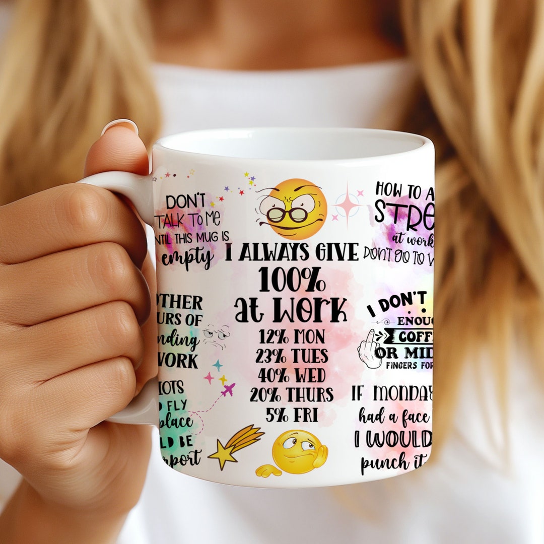 Funny Office Quotes Mug Wrap, 11oz & 15oz Sarcastic Quote Co-worker Mug ...