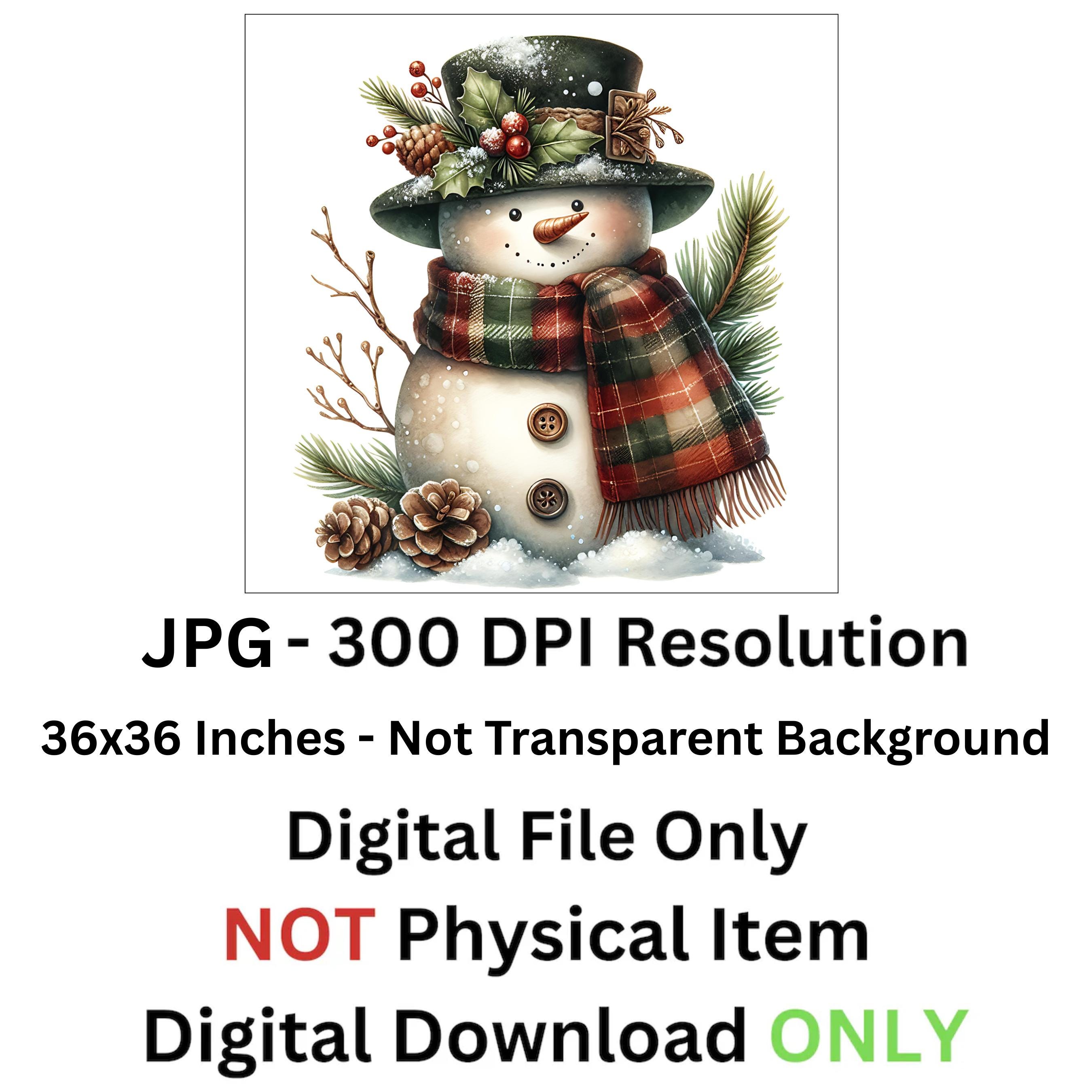 21 Vintage Christmas Snowman Clipart, Retro Winter Snowman, Printable ...