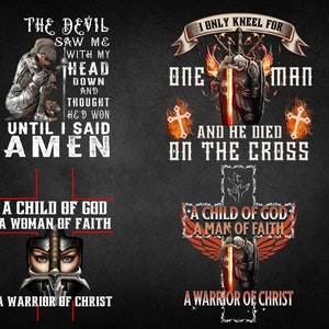 10 PNG Warrior of Christ Bundle Sublimation Designs , Christian Bundle ...