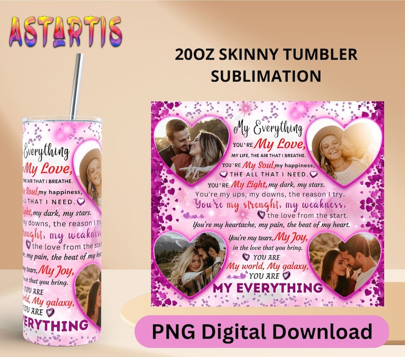 My Everything, My Love Couples Photo Tumbler Template Add Your Photos 4 ...