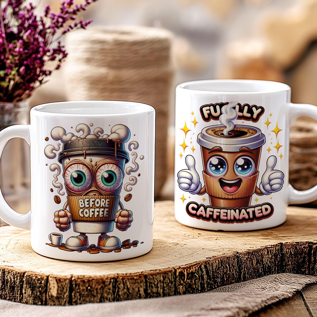 Sarcastic Before Coffee Mug Wrap, 11oz & 15oz Funny Coffee Mug Wrap PNG ...