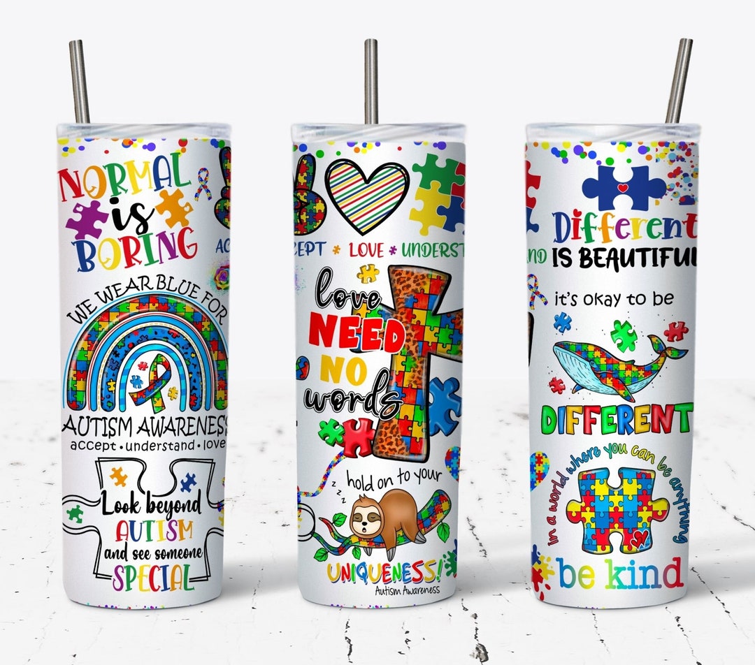Autism Tumbler, 20oz Skinny Tumbler Design, Autism Wrap PNG, Autism ...