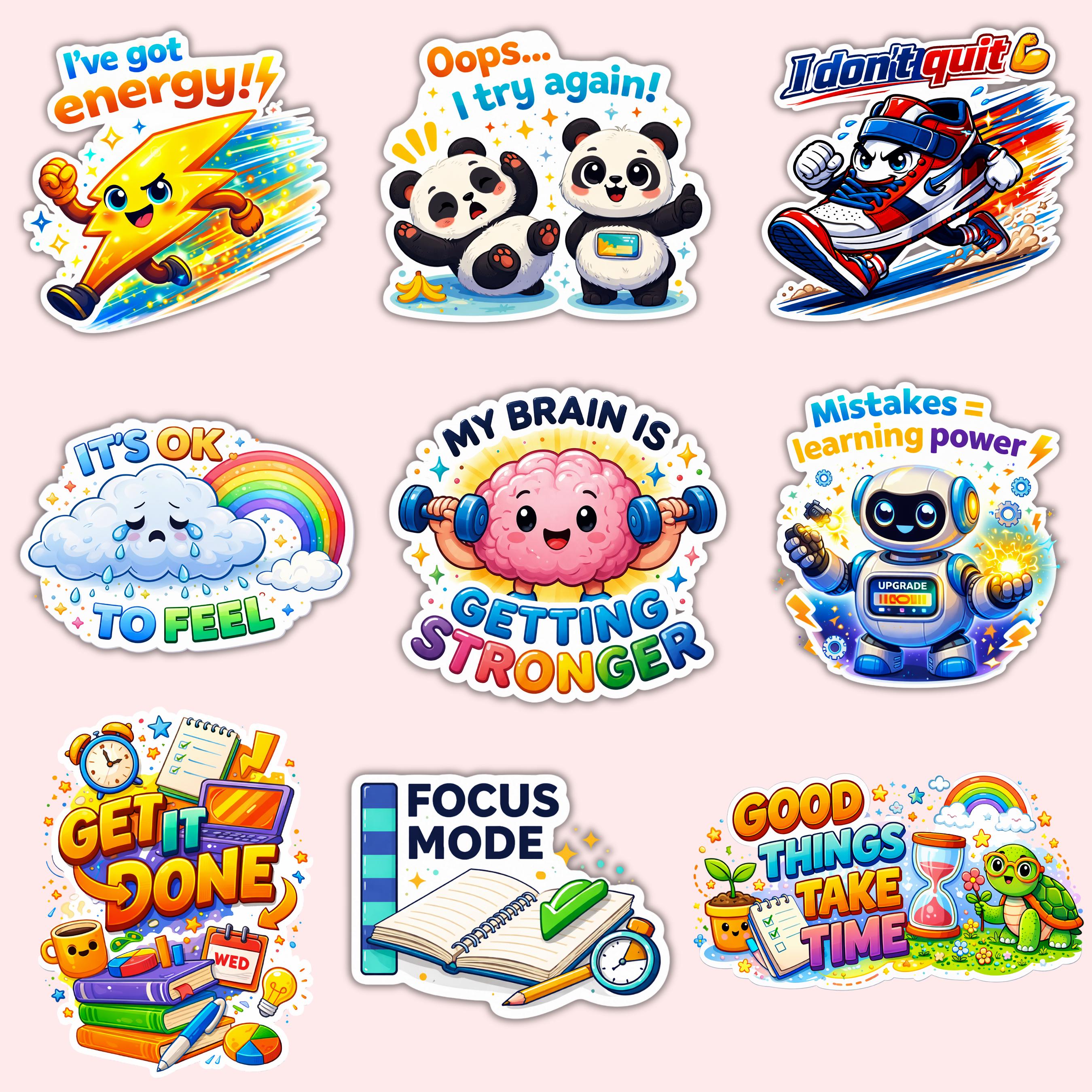 30 Kids Affirmation Stickers Printable PNG Bundle, Positive Kids ...