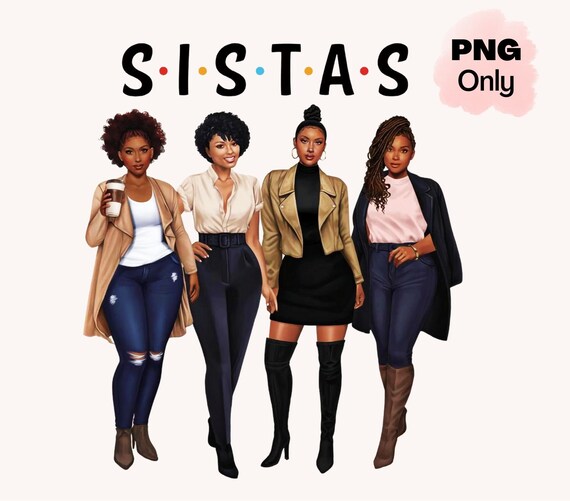 Sistas Sisters Afro Women Together Black Woman Morena African - Etsy