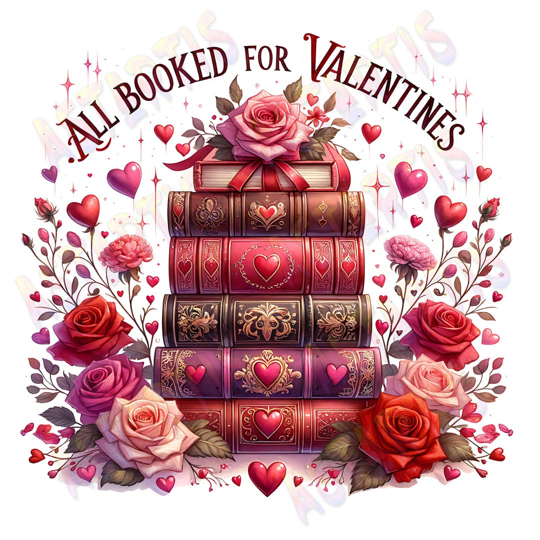 All Booked for Valentines PNG, Book Lover Shirt Design, Bookish Girly ...