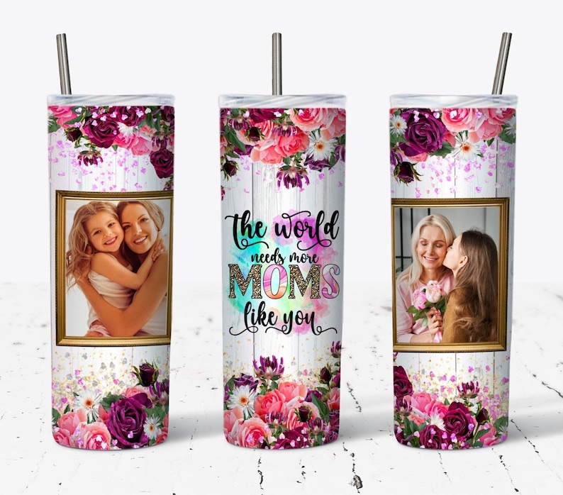 Tumbler Mom Mothers Day Add Photo Pictures Template Etsy