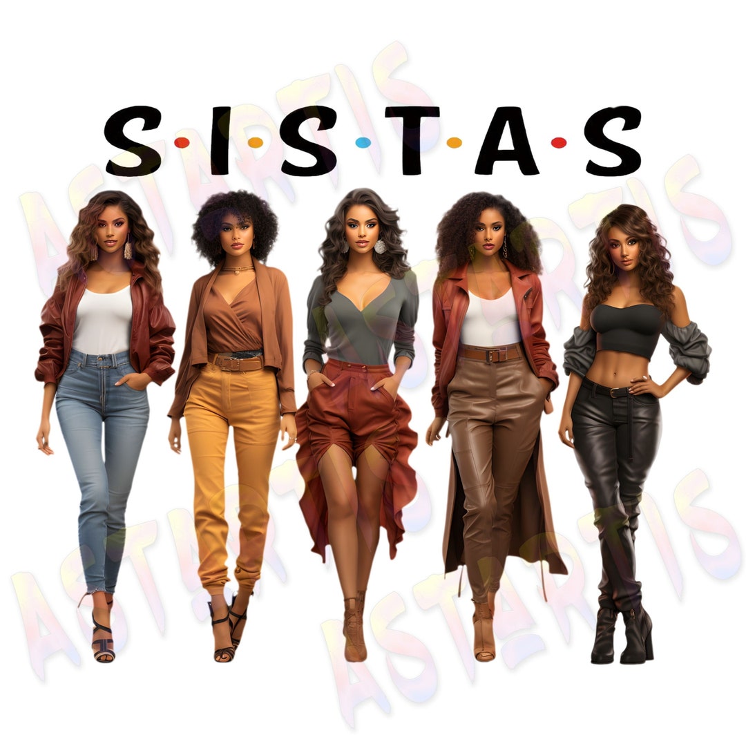 Sistas Sisters Afro Women Together Black Sisters Png Sublimation, Afro ...