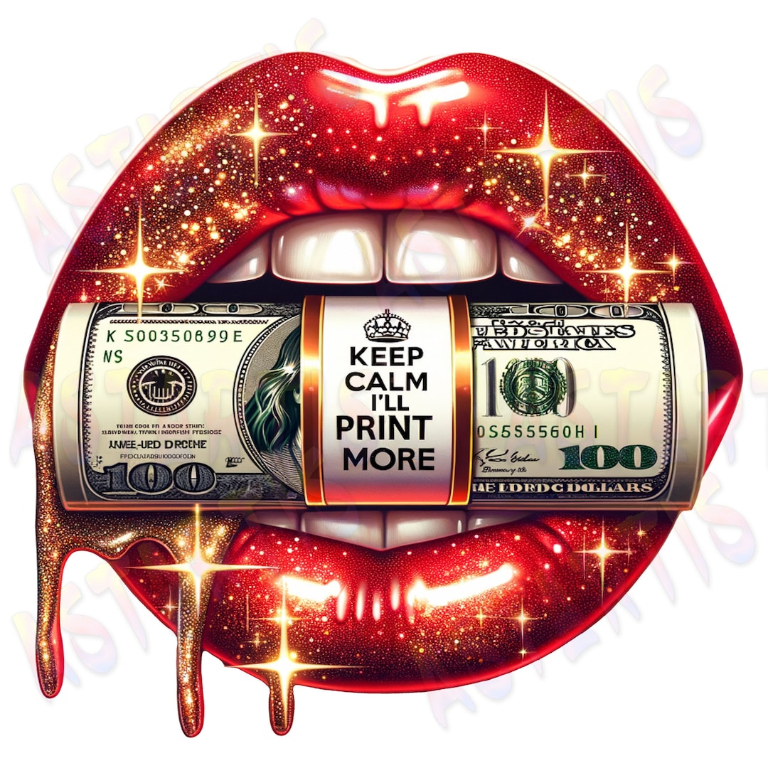 100 Dollar Bill Lips Png Sublimation Design, Digital Art Lips Png ...