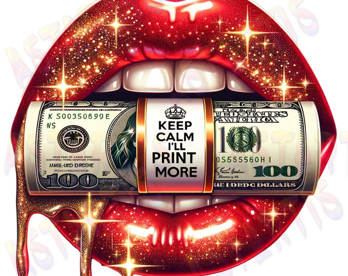 100 Dollar Bill Lips Png Sublimation Design, Digital Art Lips Png ...