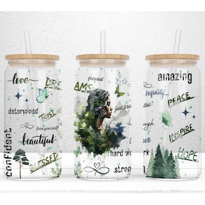 Positive Affirmations 16oz Libbey Glass Can Tumbler Sublimation Design ...
