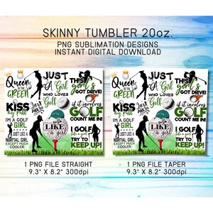 Funny Woman Golf Tumbler Wrap, 20oz Skinny Tumbler Sublimation Design ...