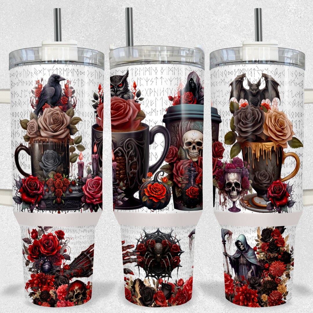 Gothic Coffee 40oz Tumbler Design, Witch Coffee Tumbler, Gothic Tumbler ...