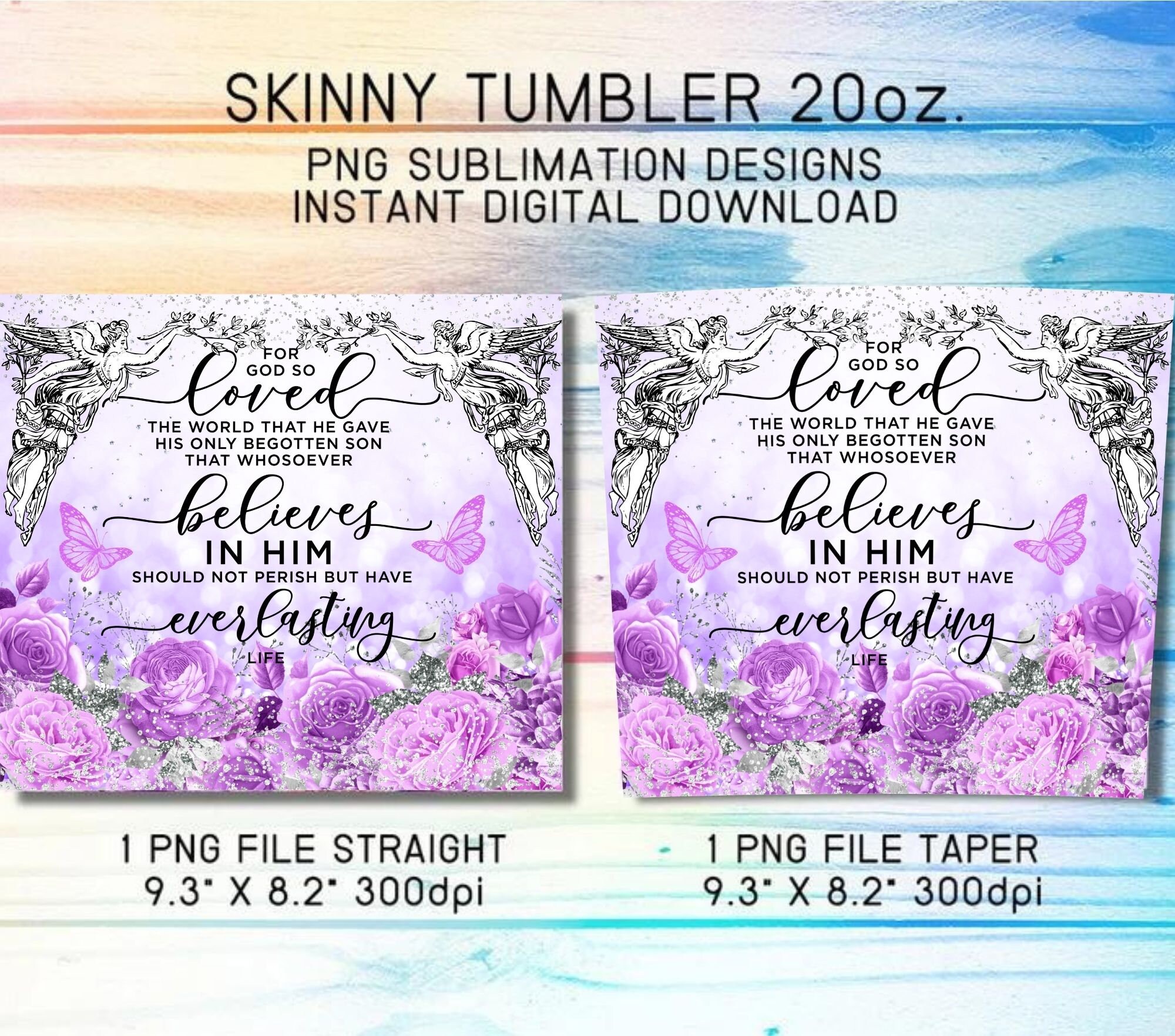 20oz Skinny Tumbler for God so Loved the World Sublimation Designs ...