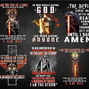 10 PNG Warrior of Christ Bundle Sublimation Designs , Christian Bundle ...