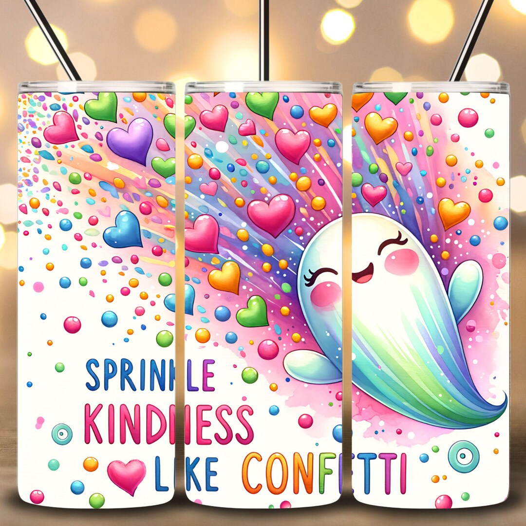 Positive Affirmation Tumbler Wrap, 20oz Skinny Tumbler Design, Sprinkle ...